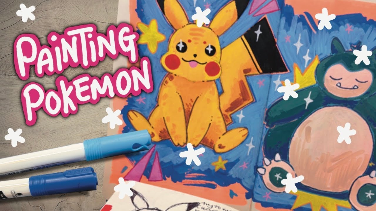 Using ARRTX acrylic markers to paint Pokemon - YouTube
