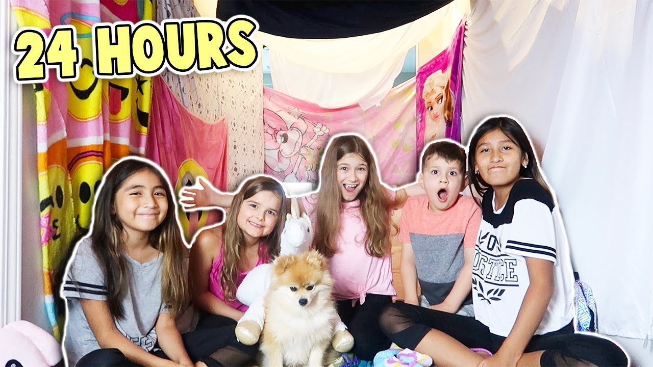 24 HOURS IN A HUGE BLANKET FORT! | JKrew - YouTube