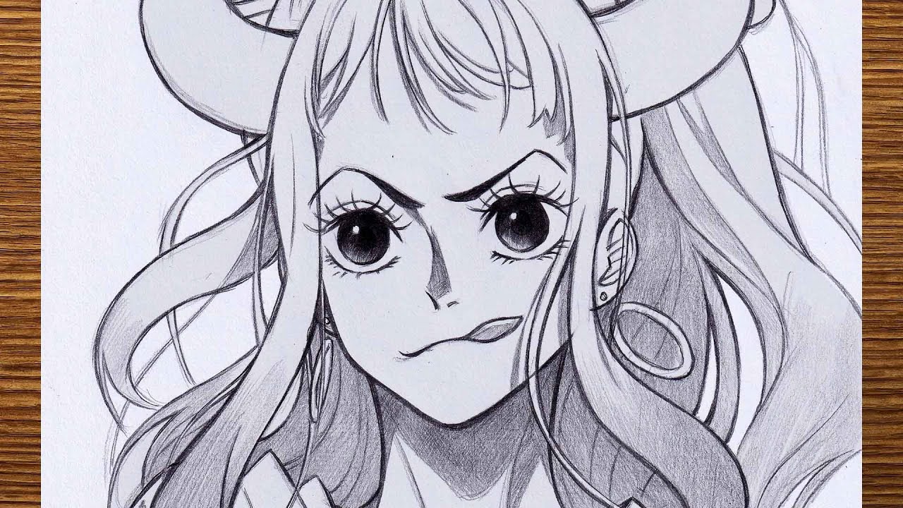 Anime sketch | how to draw Yamato | step by step | One Piece art - YouTube