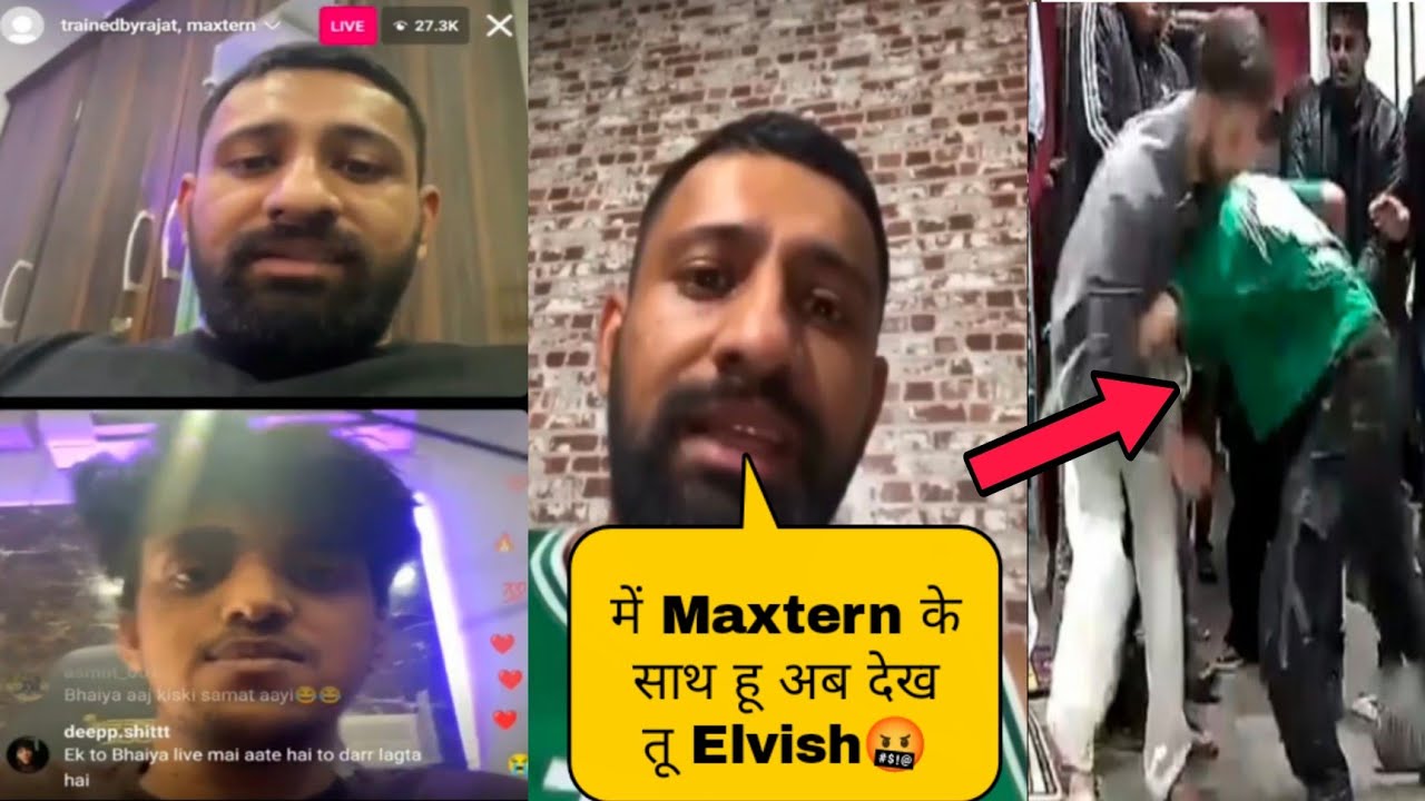 Rajat Dalal LIVE WITH MAXTERN FULL VIDEO After Elvish Vs Maxtern Fight🤬 ...