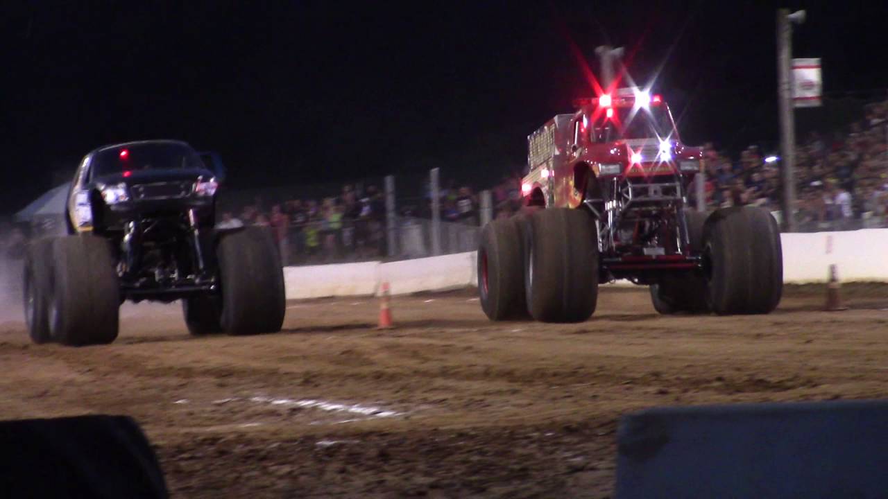 The Buck Motorsports Monster Truck Drag Racing: Backdraft vs Bounty ...