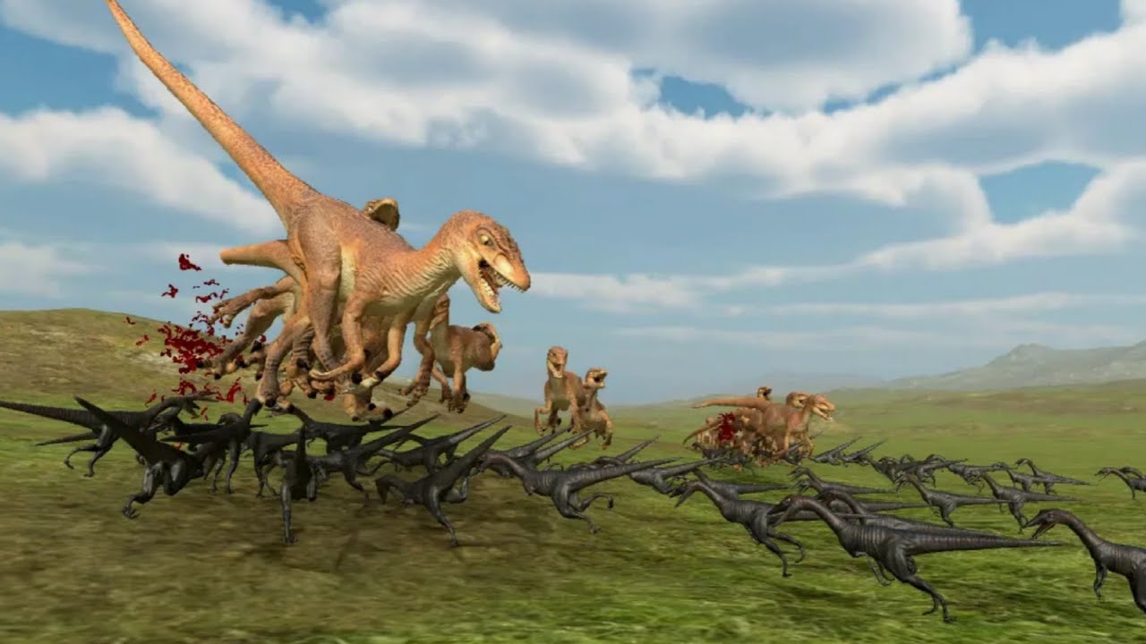 Raptor VS Compsognathus | Beast Battle Simulator - YouTube