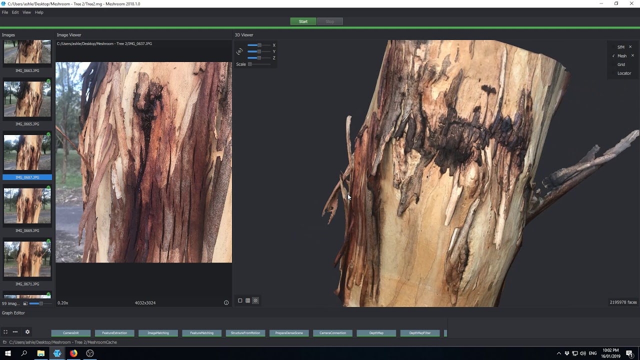 Meshroom scan - Tree Bark Detail - YouTube