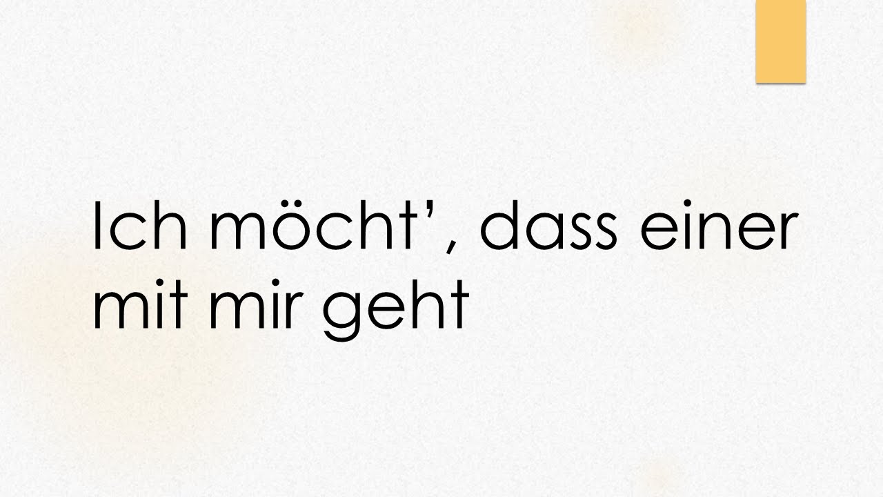 Ich möcht’, dass einer mit mir geht - Klavierbegleitung und Text zum ...