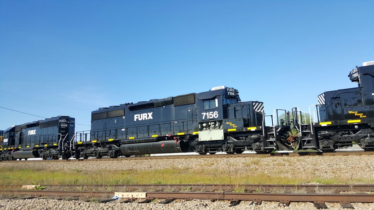 Tier 4 Leader Drags Q491-27 With Three Foreign FURX SD40-2's South ...
