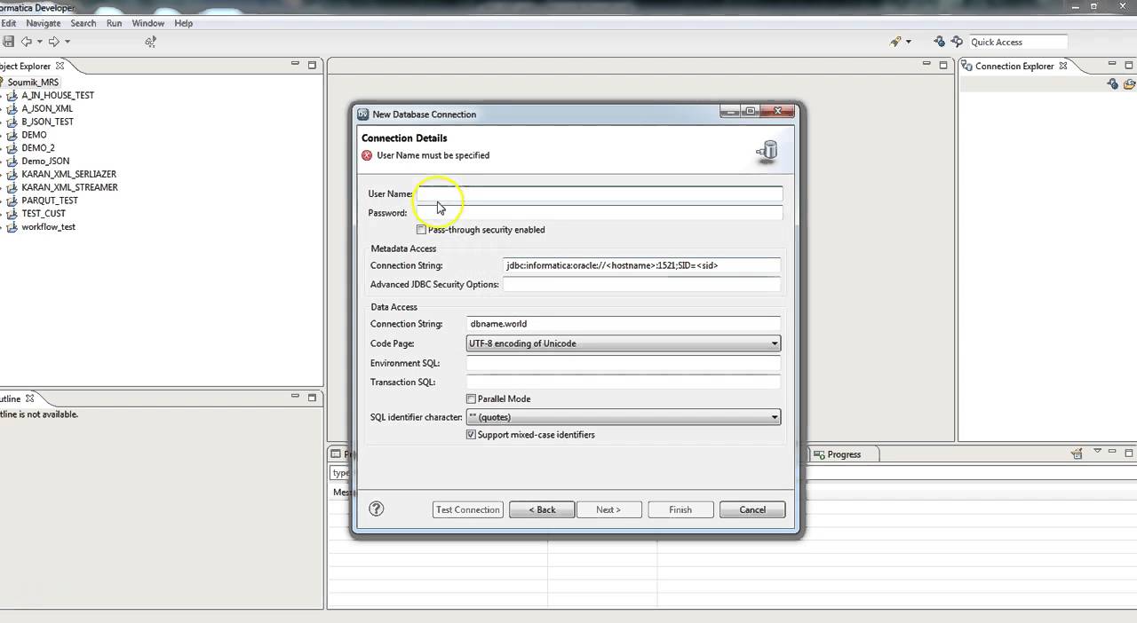 Informatica sql server connection string - scubapasa