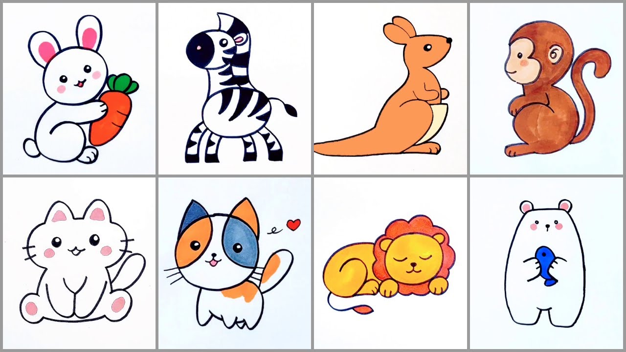 Easy DIY Animal Drawings for Beginners | Easy Animal Drawing Ideas to ...