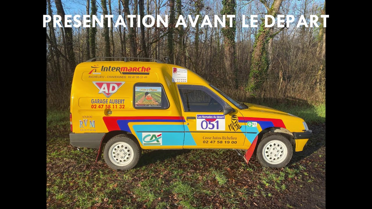 PEUGEOT 205 F FOURGON RAID 37120 PRESENTATION AVANT LE DEPART - YouTube