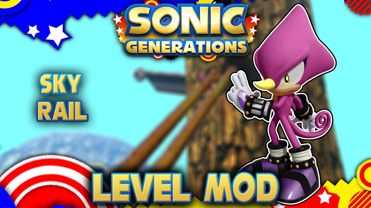 Sonic Generations - Sky Rail Level Mod as Espio! - YouTube