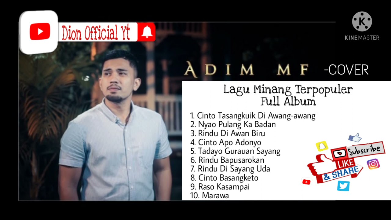 Lagu Minang Terpopuler | Cover Adim MF Full Album - YouTube