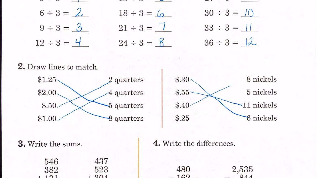 Abeka Math Lesson 155 p. 110 - YouTube