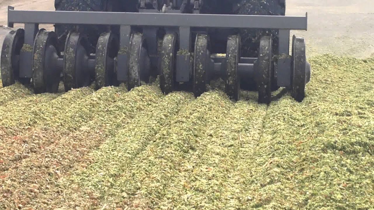 Silage packer using train wheels - YouTube