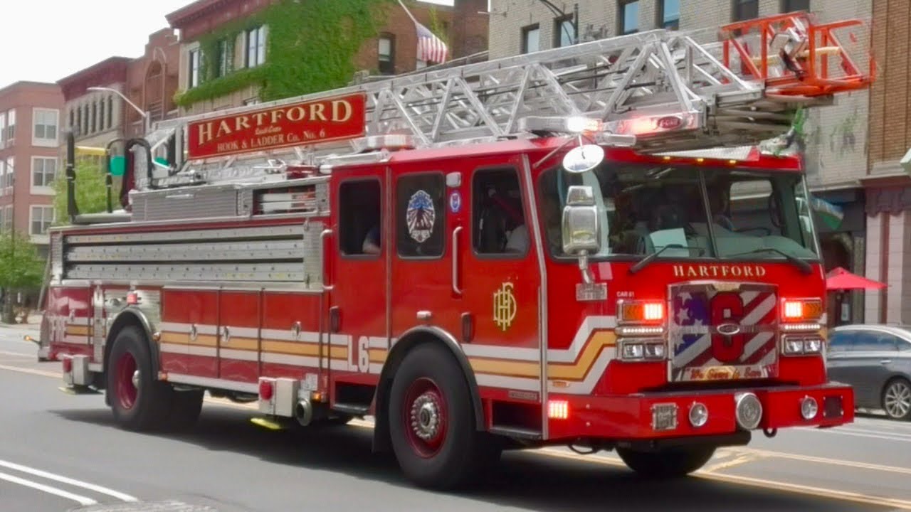Hartford, CT Fire Department Ladder 6 Responding - YouTube