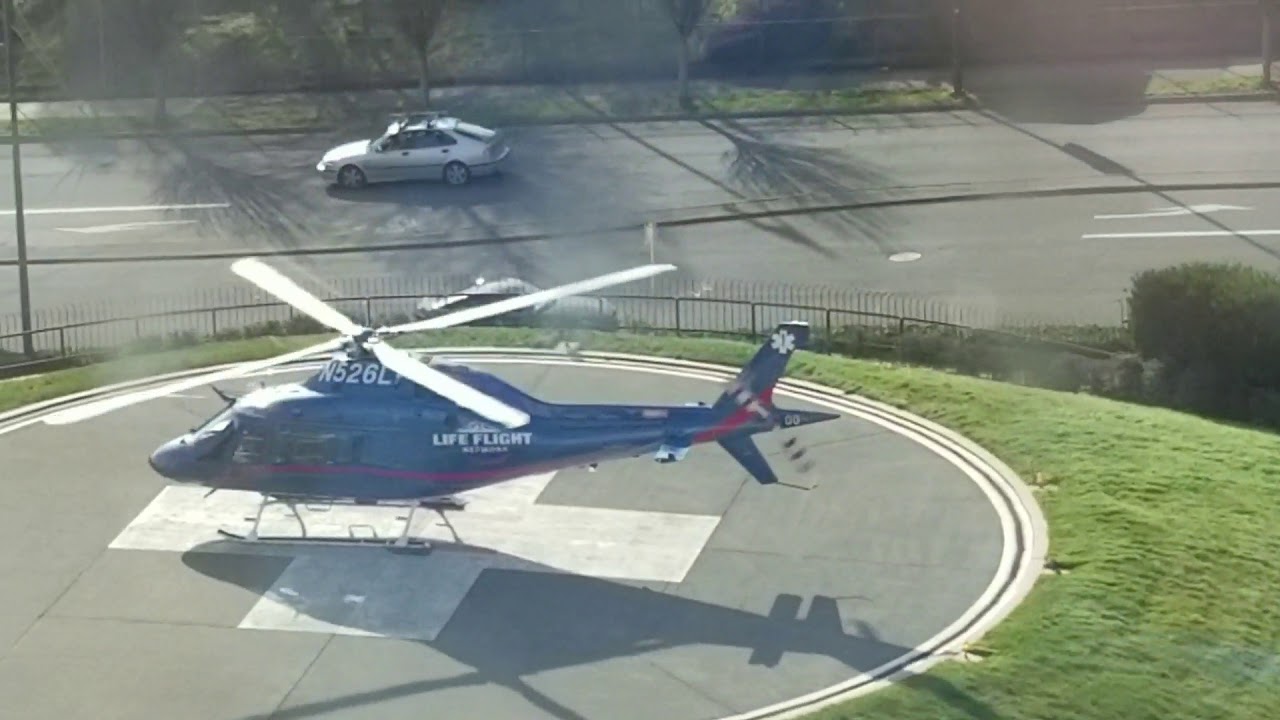 Life flight helicopter landing takeoff in Portland, OR - YouTube