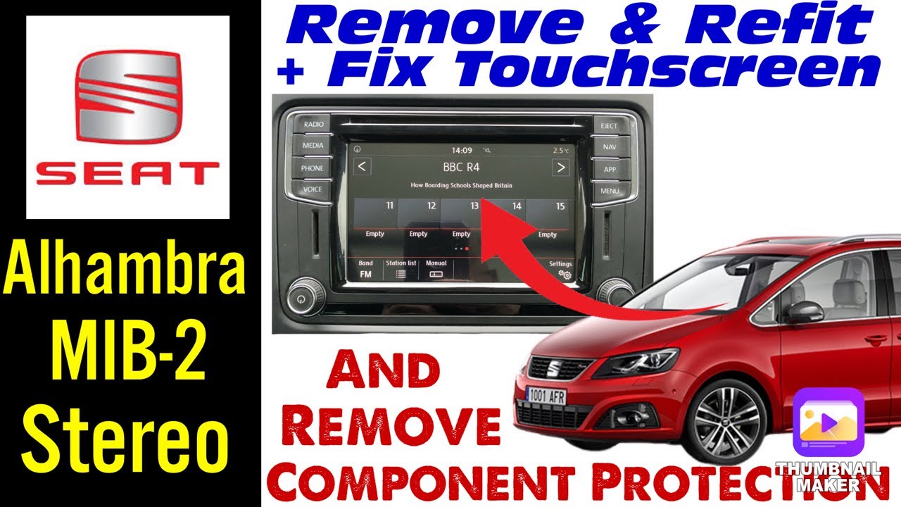 VW MIB2 Stereo SATNAV Seat Alhambra Remove Repair Touchscreen Digitiser ...
