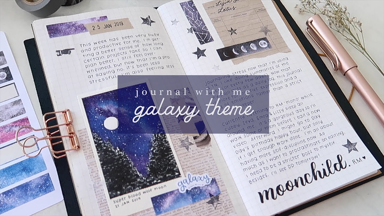 Journal With Me · January 2019 · Galaxy Theme Traveler's Notebook ...