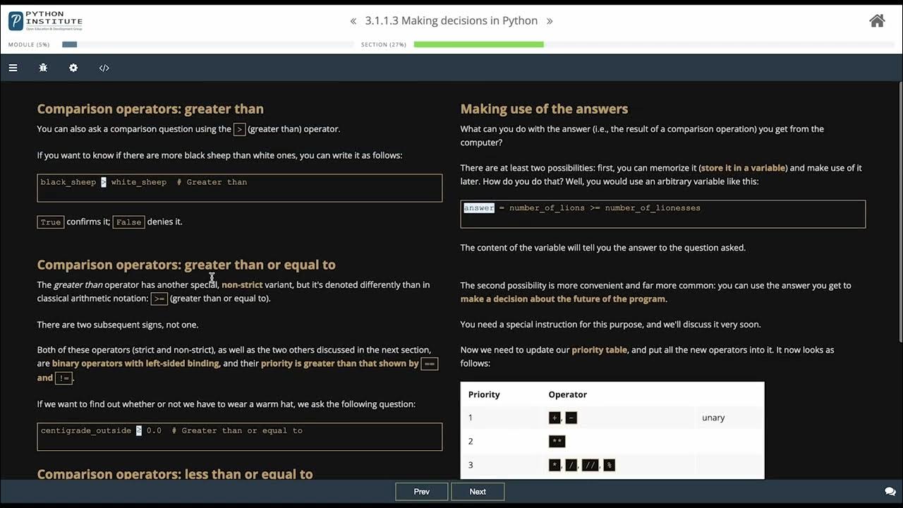 Python Module 3 Comparison Operators - YouTube