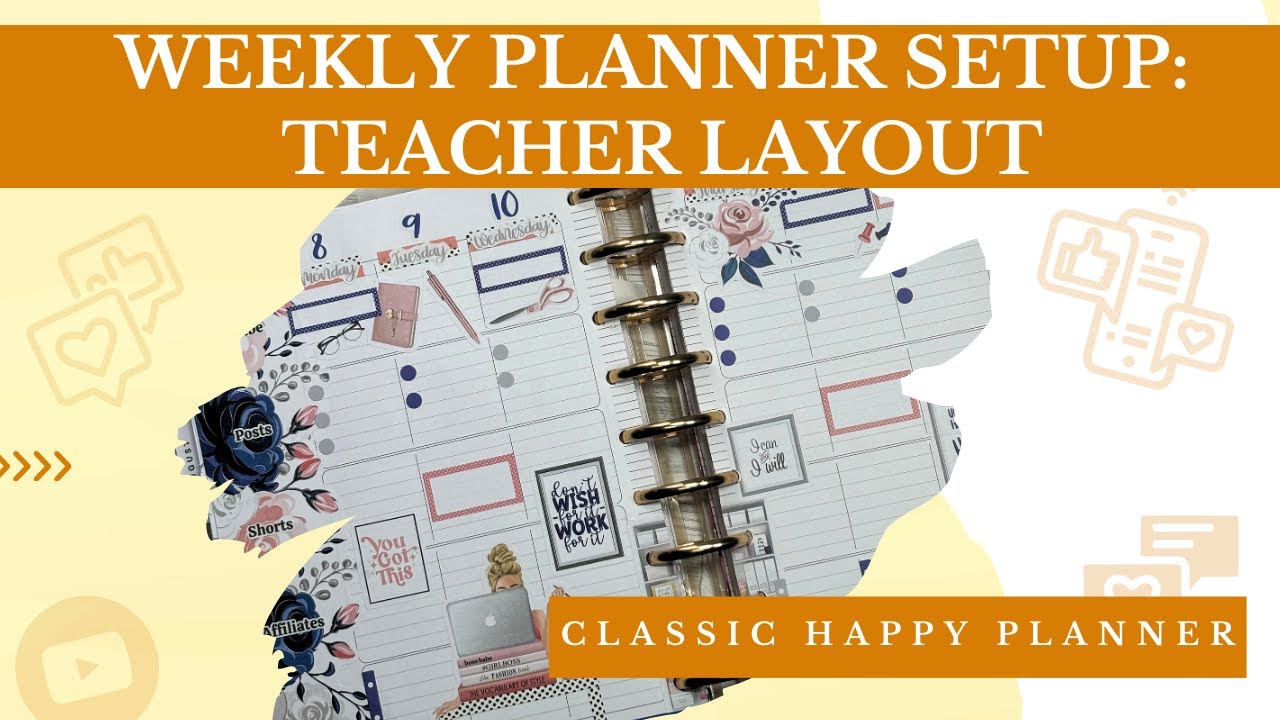 Let’s Decorate a Happy Planner Teacher Layout - YouTube