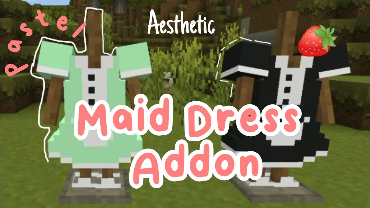 •MCPE• Aesthetic Pastel Maid Dress Addon Made By Me Showcase Minecraft ...