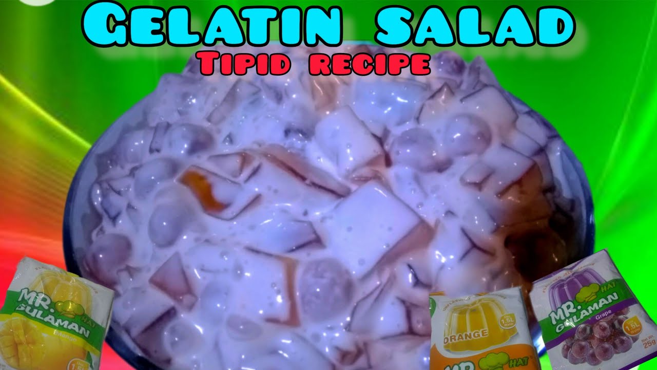 HOW TO MAKE GELATIN SALAD || GULAMAN POWDER WITH NATA AND SAGO || PINOY ...