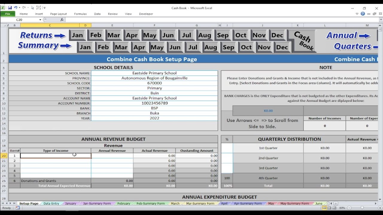 Combined Cash Book Program - YouTube