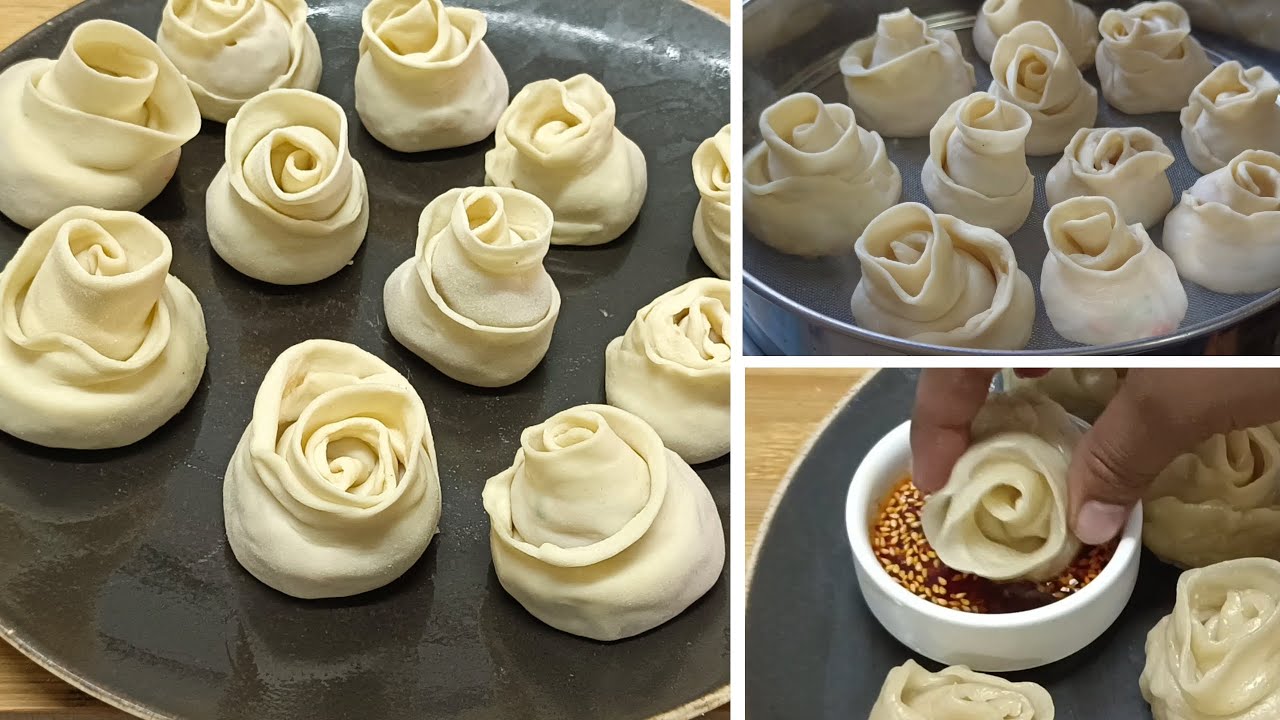 Chicken Rose Flower Momo Recipe | Easy & Delicious Momo Make Everyone ...