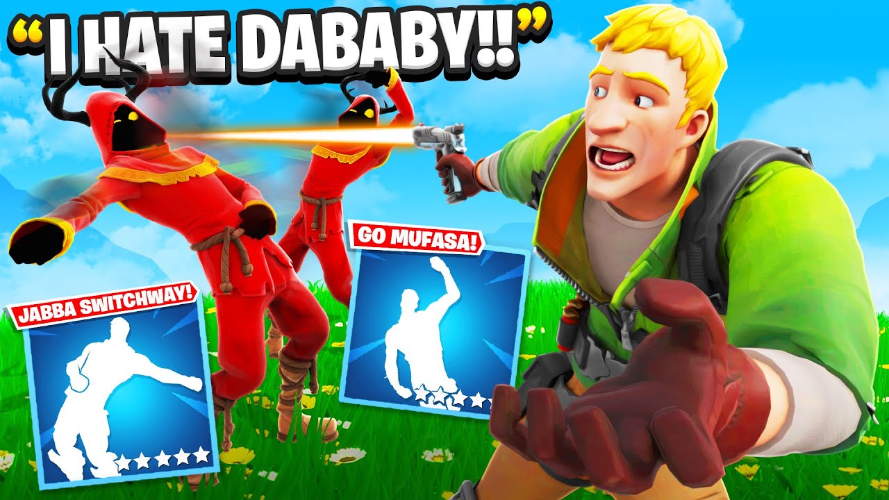 I Trolled Him With NEW DaBaby Emotes.. (Fortnite) - YouTube