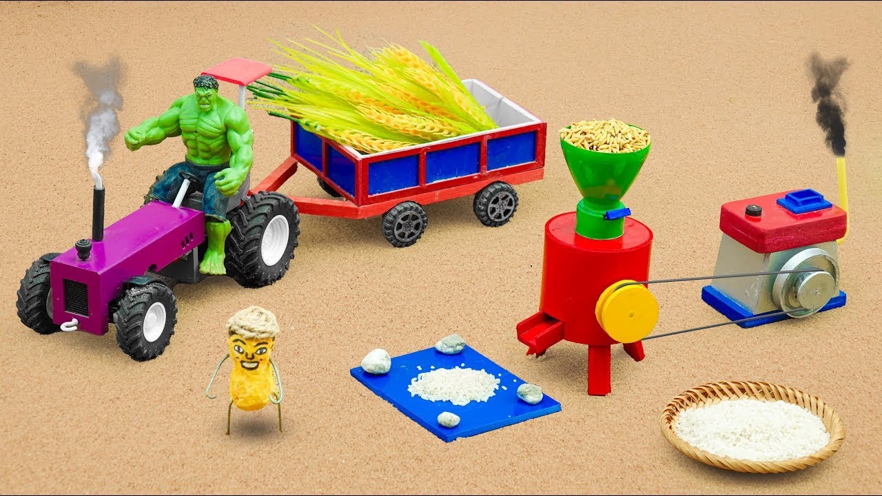 Diy tractor making feed processing machine for fram animals - YouTube