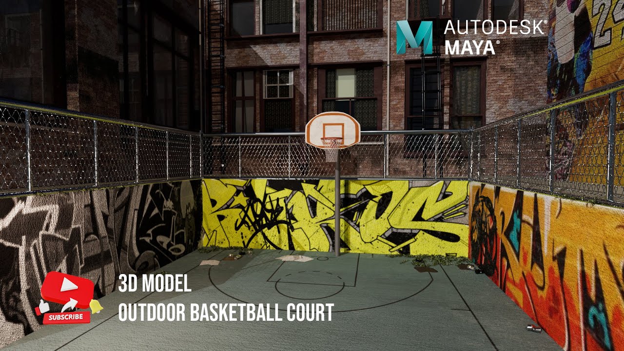 Modeling a 3D Outdoor Basketball Court Timelapse - Autodesk Maya ...