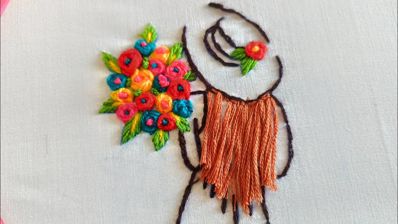 doll embroidery tutorial||besicwork||hand embroidery tutorial||letest ...