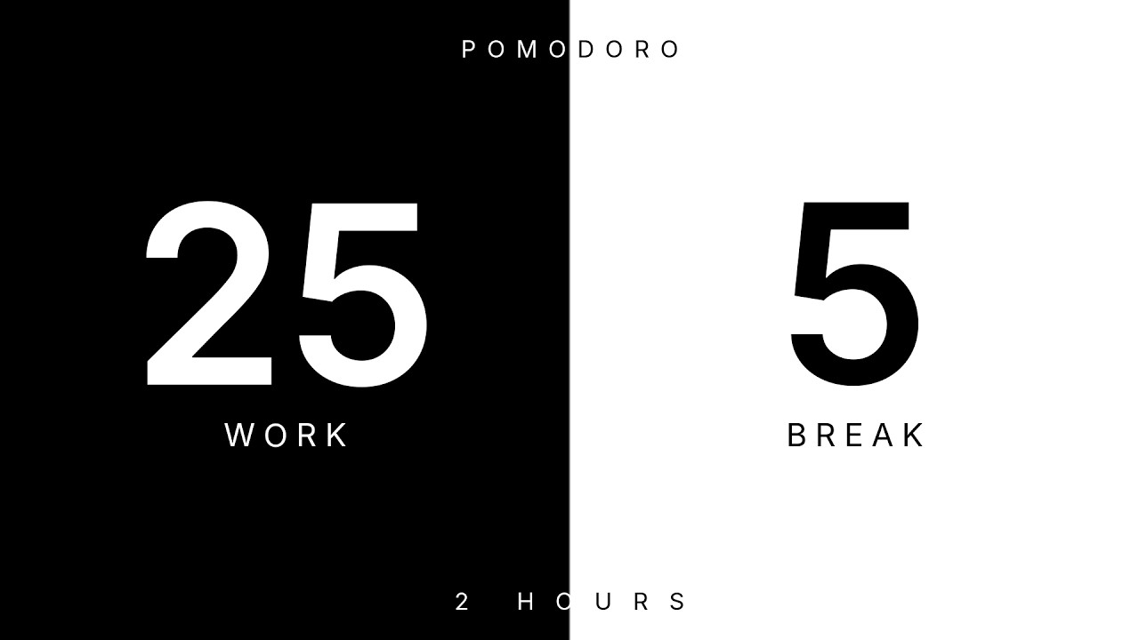25/5 Pomodoro Timer | 2 Hours Study & Deep Focus - YouTube