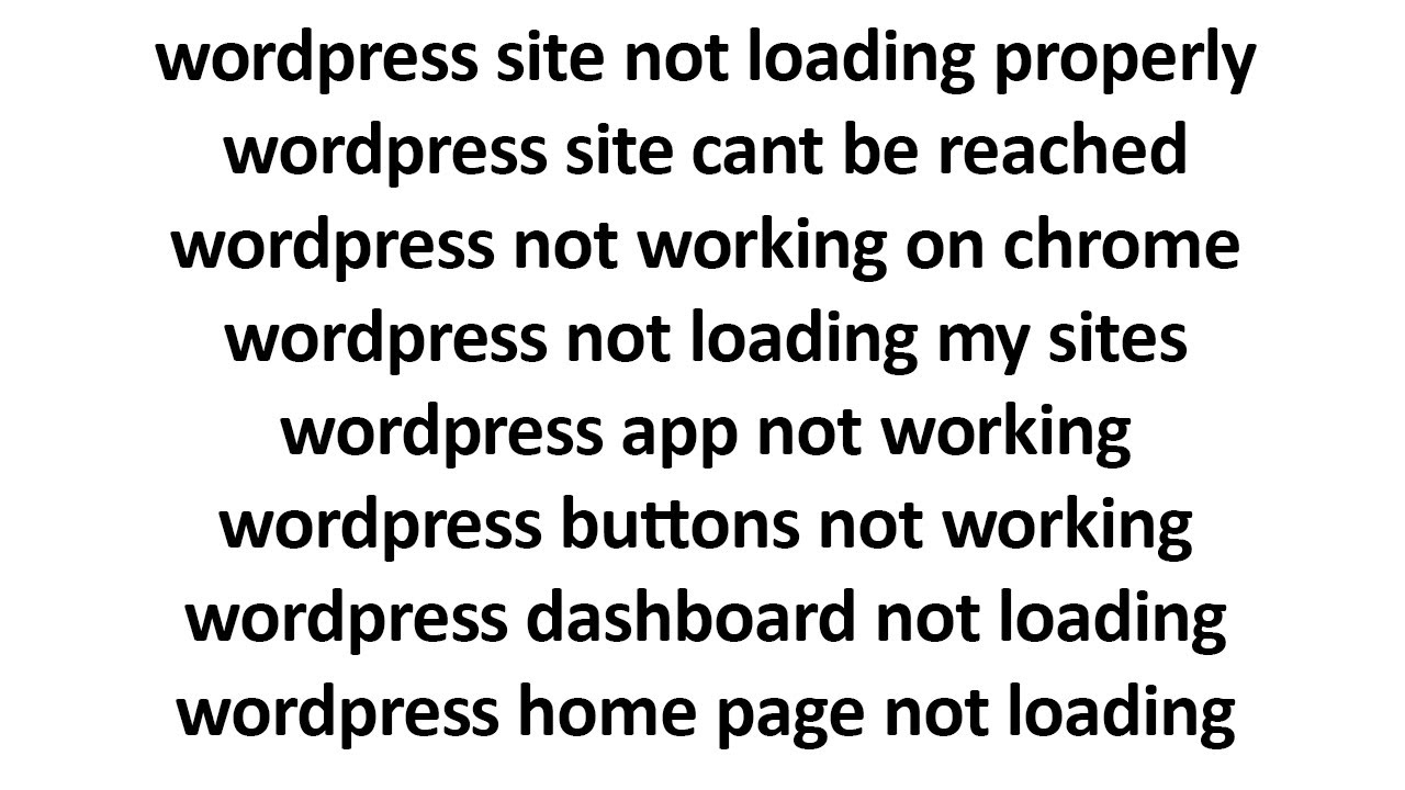 How to Solve WordPress Website Not Loading Issues | wordpress site can ...