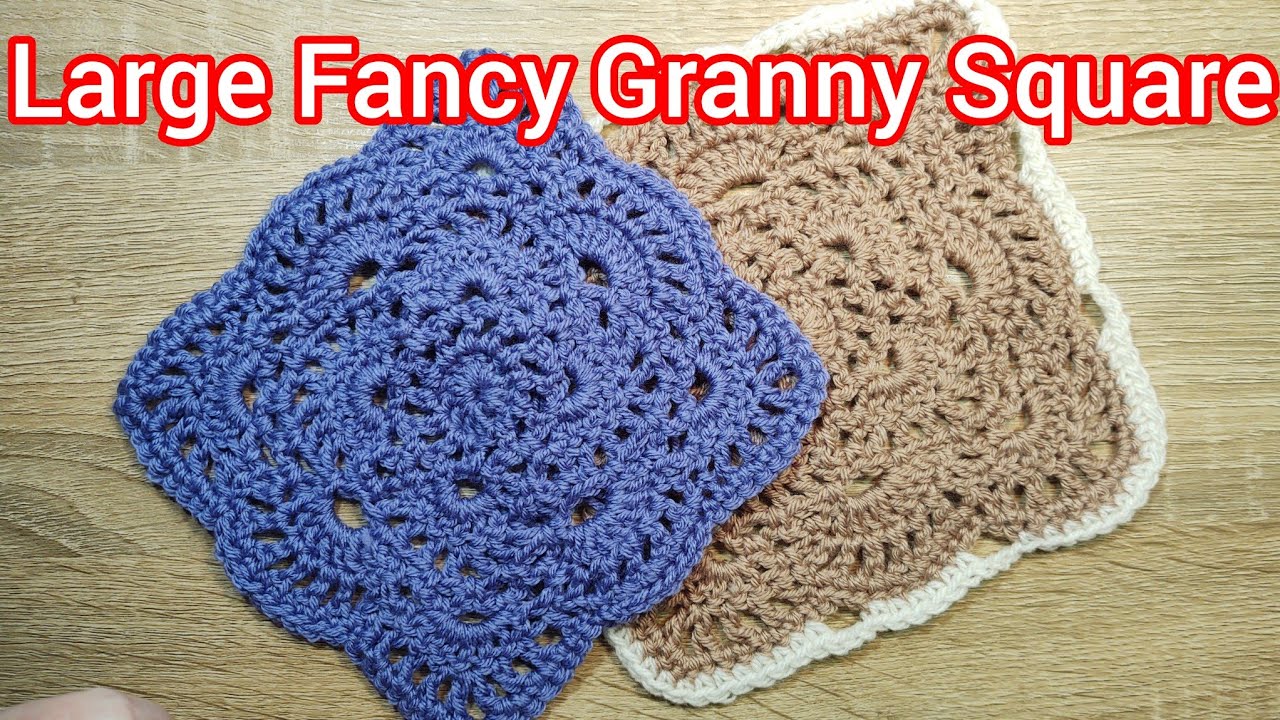 Fancy Granny Shells Square - Larger size - crochet - YouTube