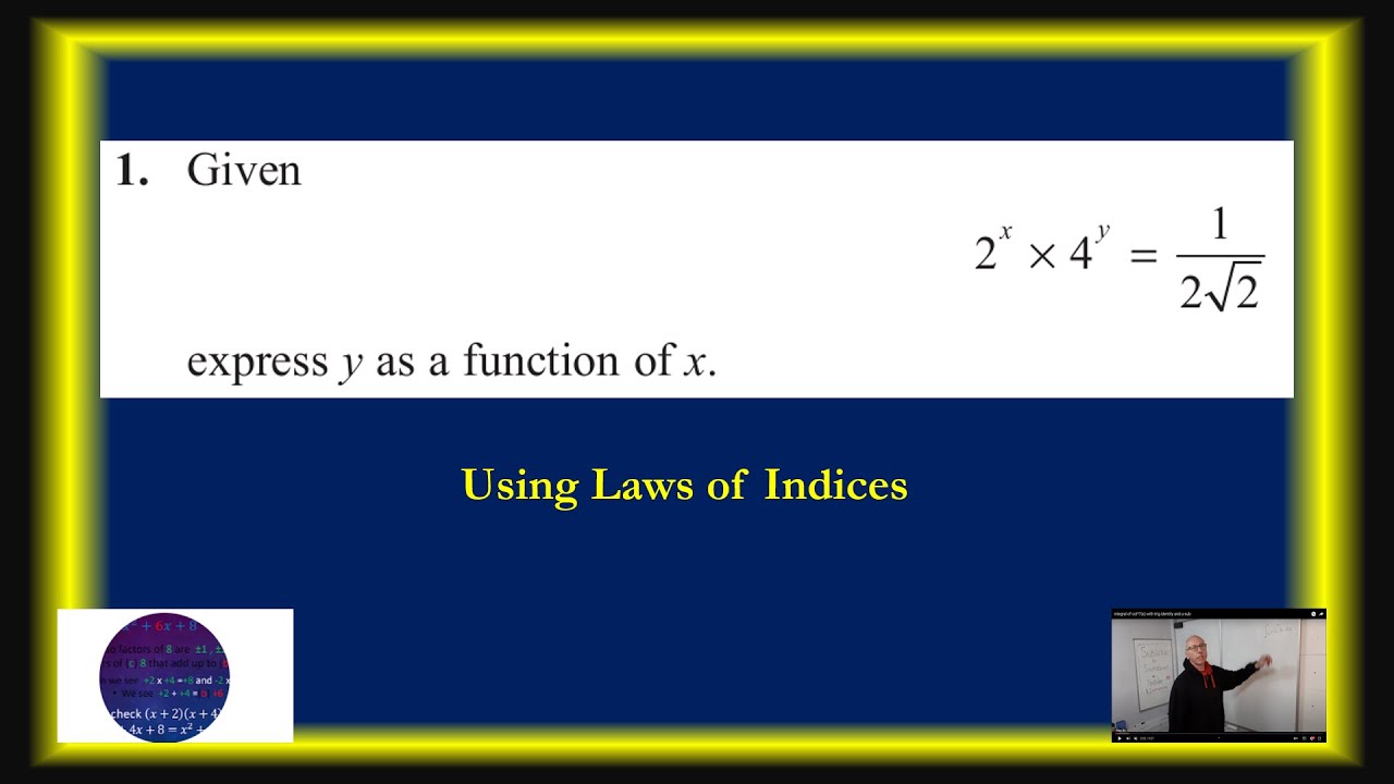 Laws of Indices to Rearrange an Equation - YouTube