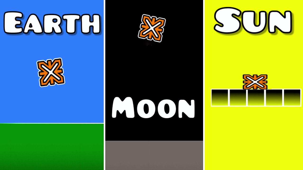 Different Planets gravity in Geometry Dash - YouTube