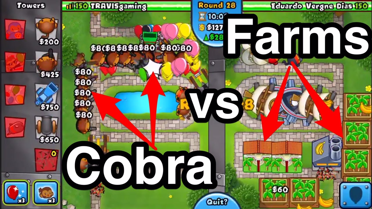 Bloons TD Battles || The Cobra vs The Banana Farm - YouTube