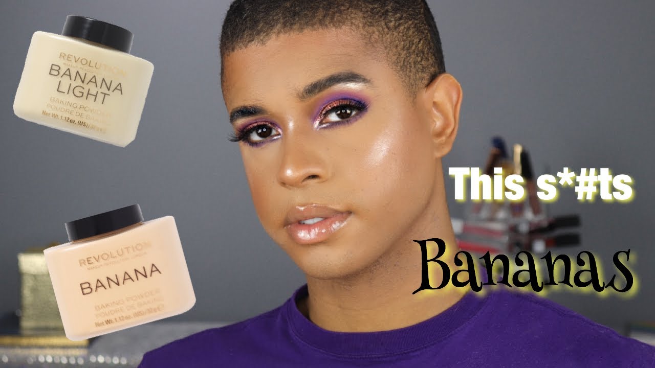 Trying out Makeup Revolutions Banana Powder - YouTube