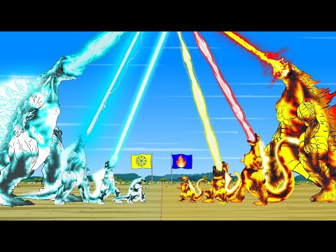 What If Godzilla Ice vs Shin Godzilla Fire: Atomic Breath (+5000°C) vs Absolute Zero (-272°C)?