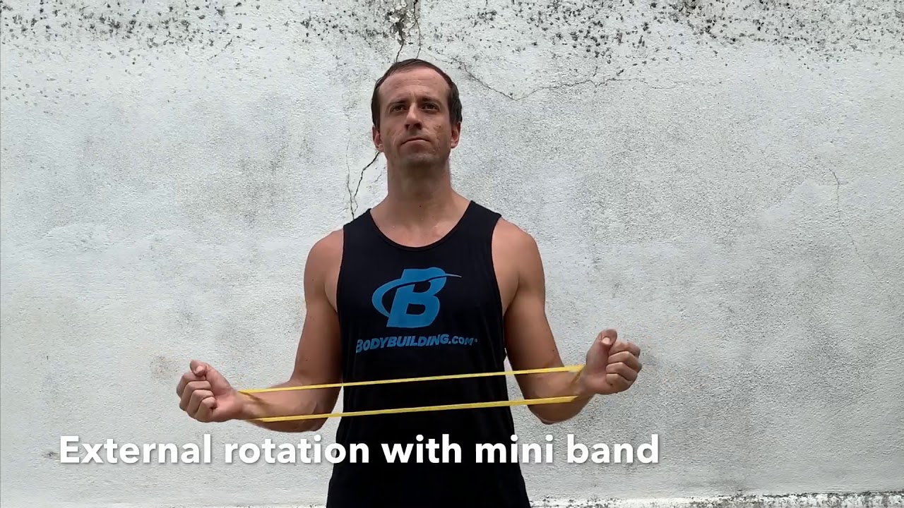 External rotation with mini band - YouTube