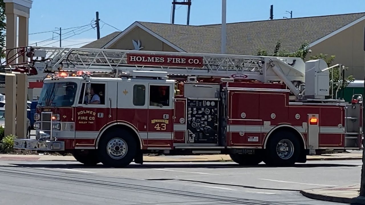 Holmes Fire Company Ladder 43 Responding 6-23-21 - YouTube