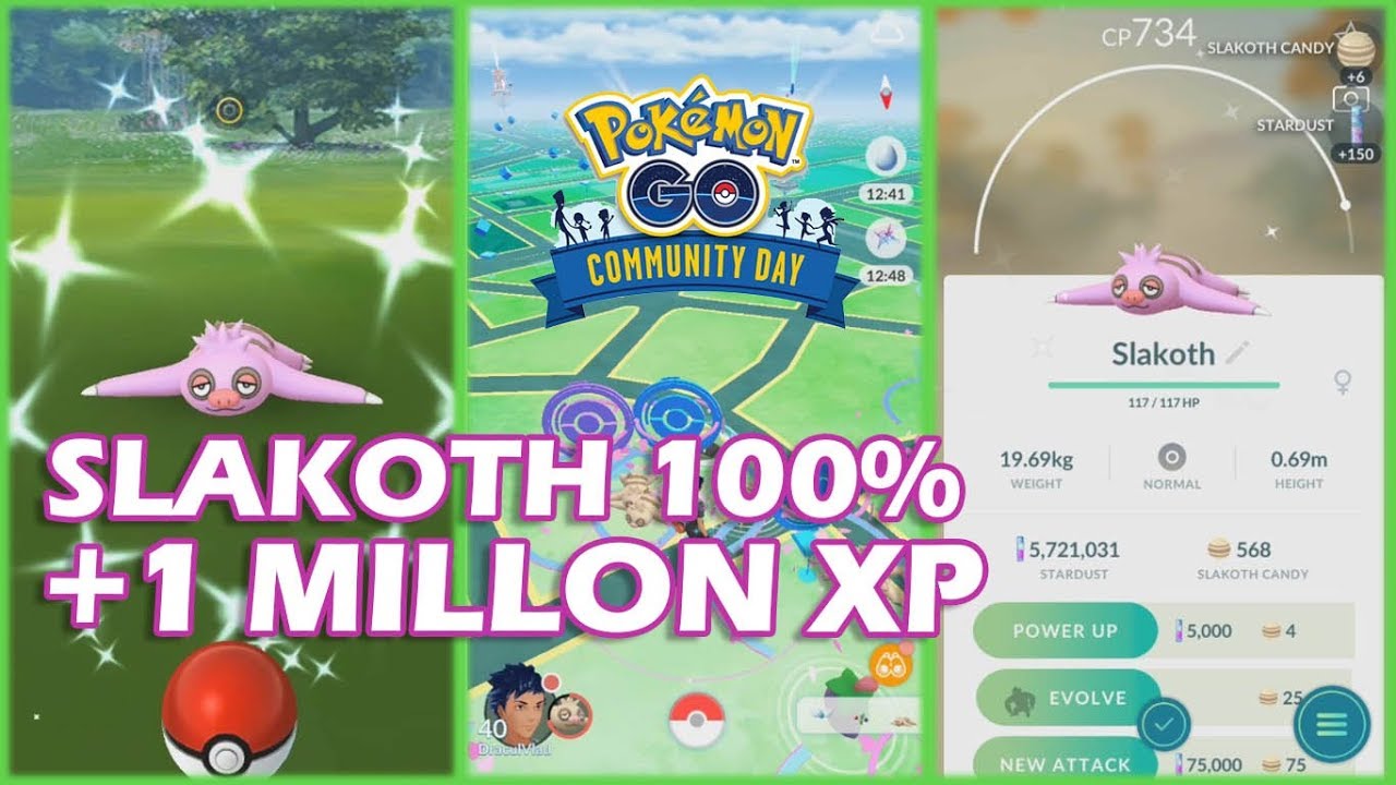 ÉPICAS CAPTURAS SHINY | SLAKOTH COMMUNITY DAY POKEMON GO BOGOTÁ ...