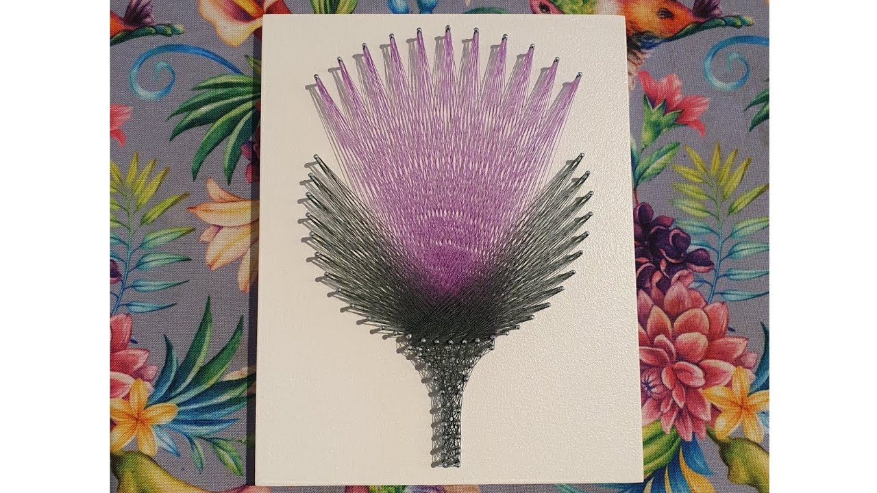 How to make a string art thistle @lsdstringart - YouTube