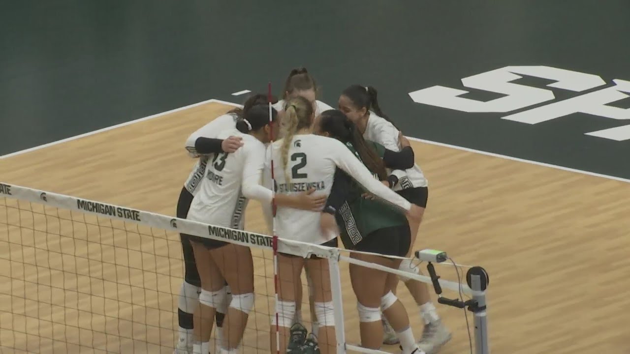 Highlights: Michigan State volleyball takes down Michigan and sweeps ...