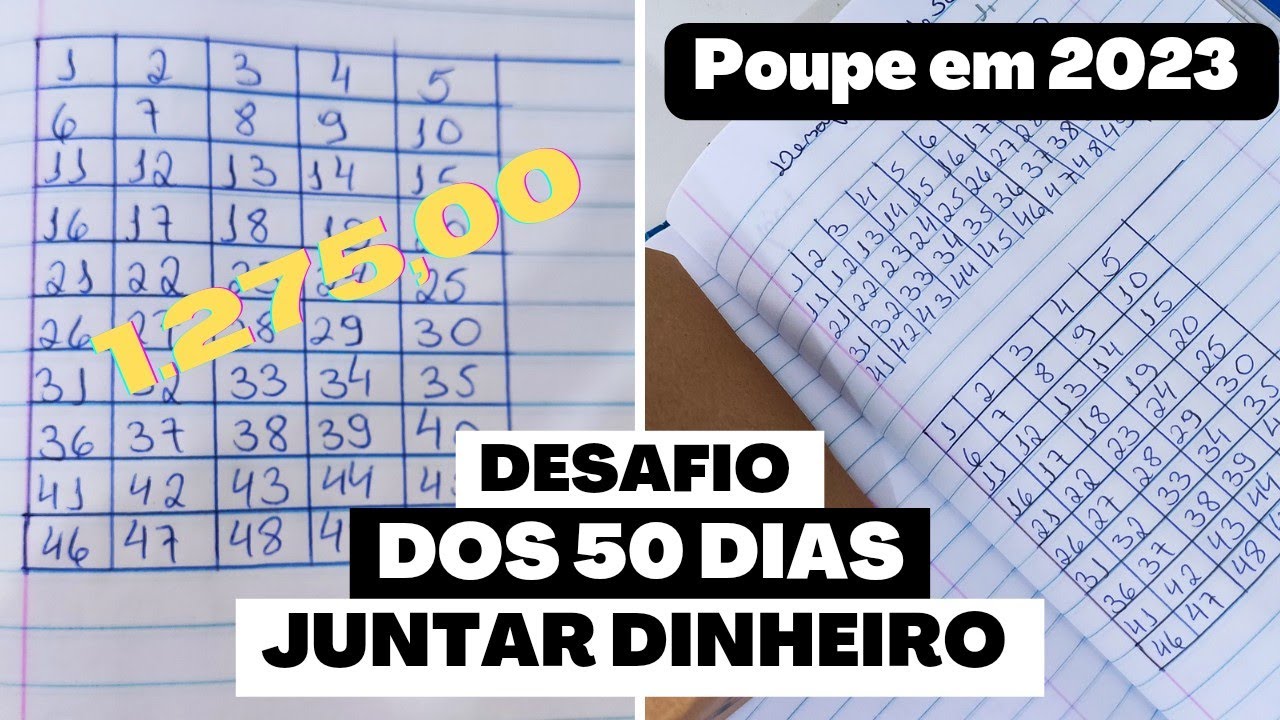 Desafio 50 dias/ COMO JUNTA 1.275,00 REAIS EM 50 DIAS - YouTube