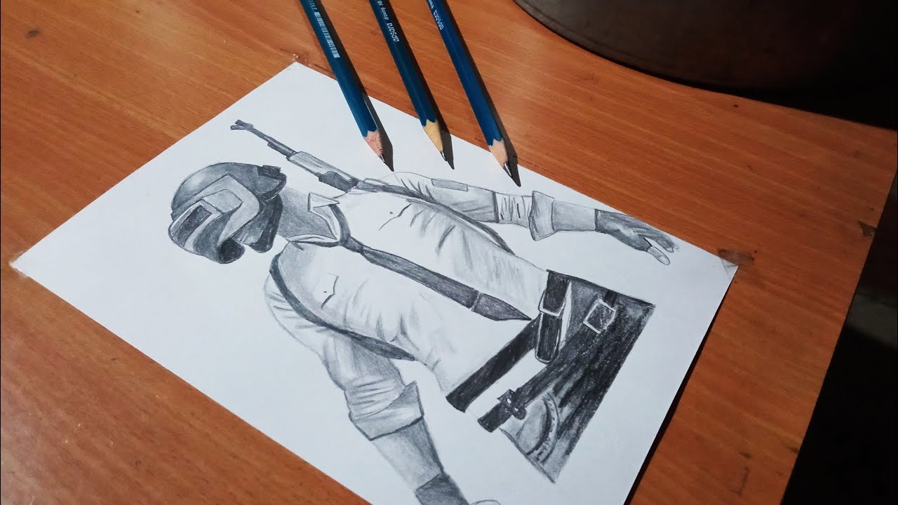 Pubg drawing _ how to draw pubg character drawing _ step by step _pubg ...
