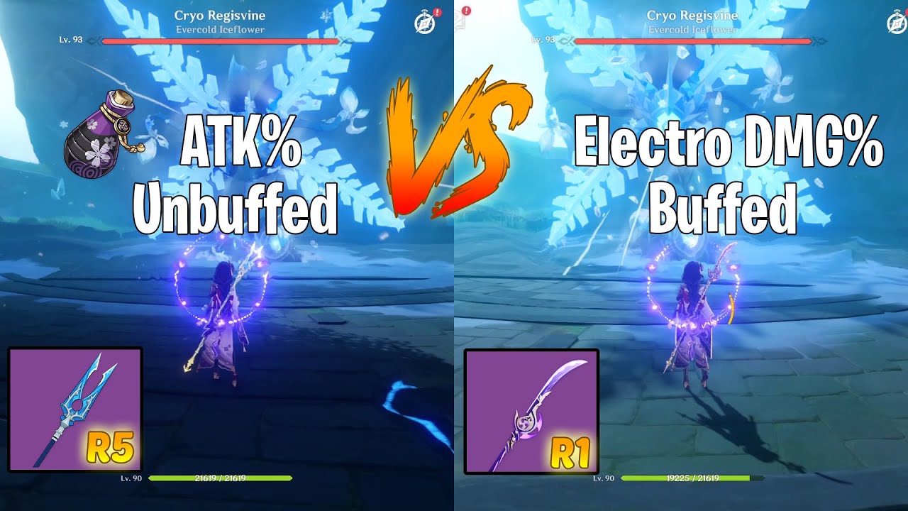 C0 Raiden Shogun The Catch R5 vs Engulfing Lightning R1 Damage Showcase ...