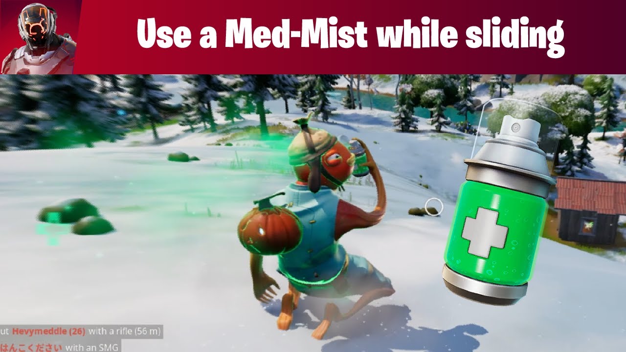 Fortnite วิธีทำ Use a Med Mist while sliding - YouTube