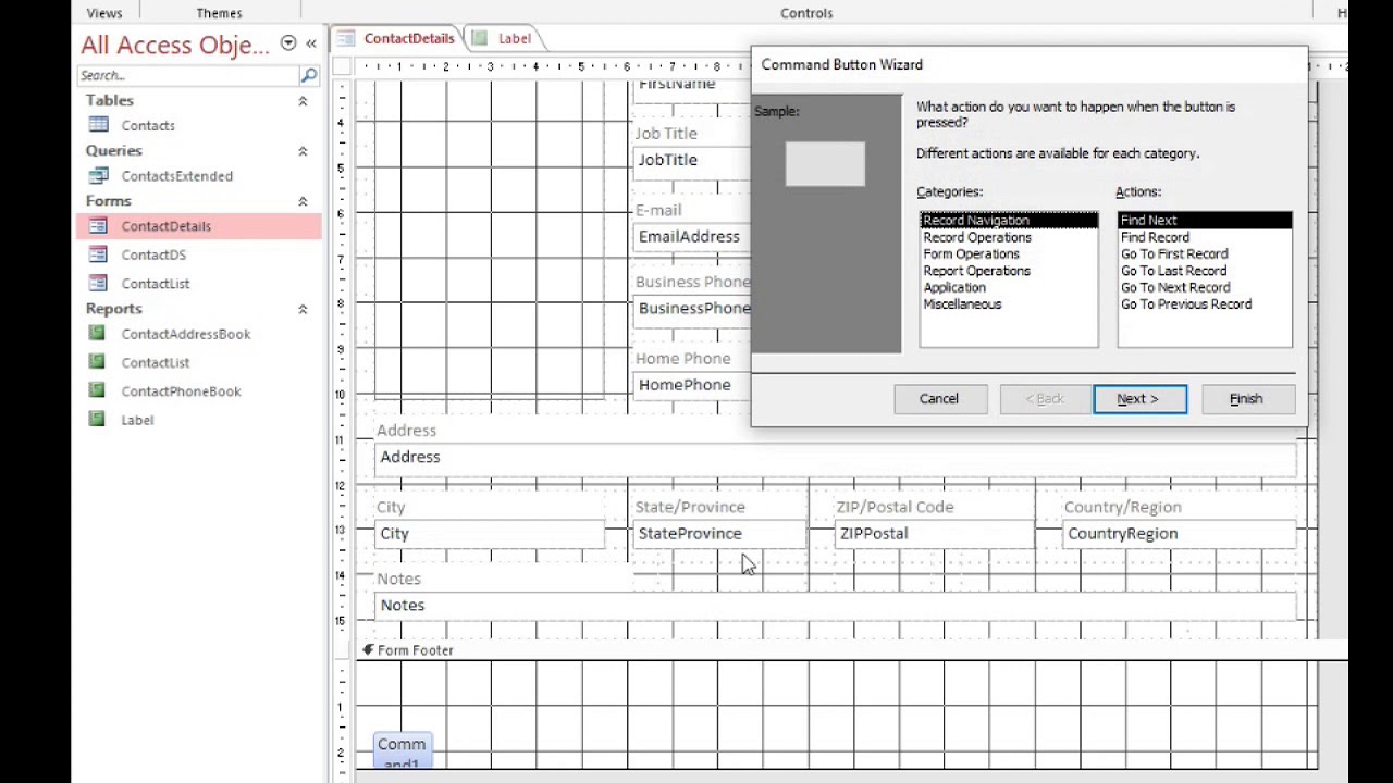 Database Membuat Action Button di Ms Access - YouTube