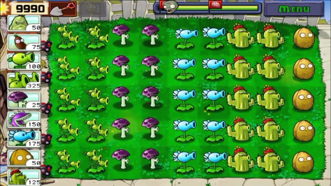 Pvz Gameplay • Can this Line - Up win against All Zombies ? - YouTube