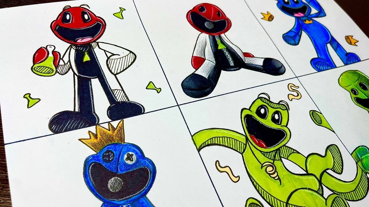 Drawing Monsters Rainbow Friends X Smiling Critters ( Poppy Playtime ...